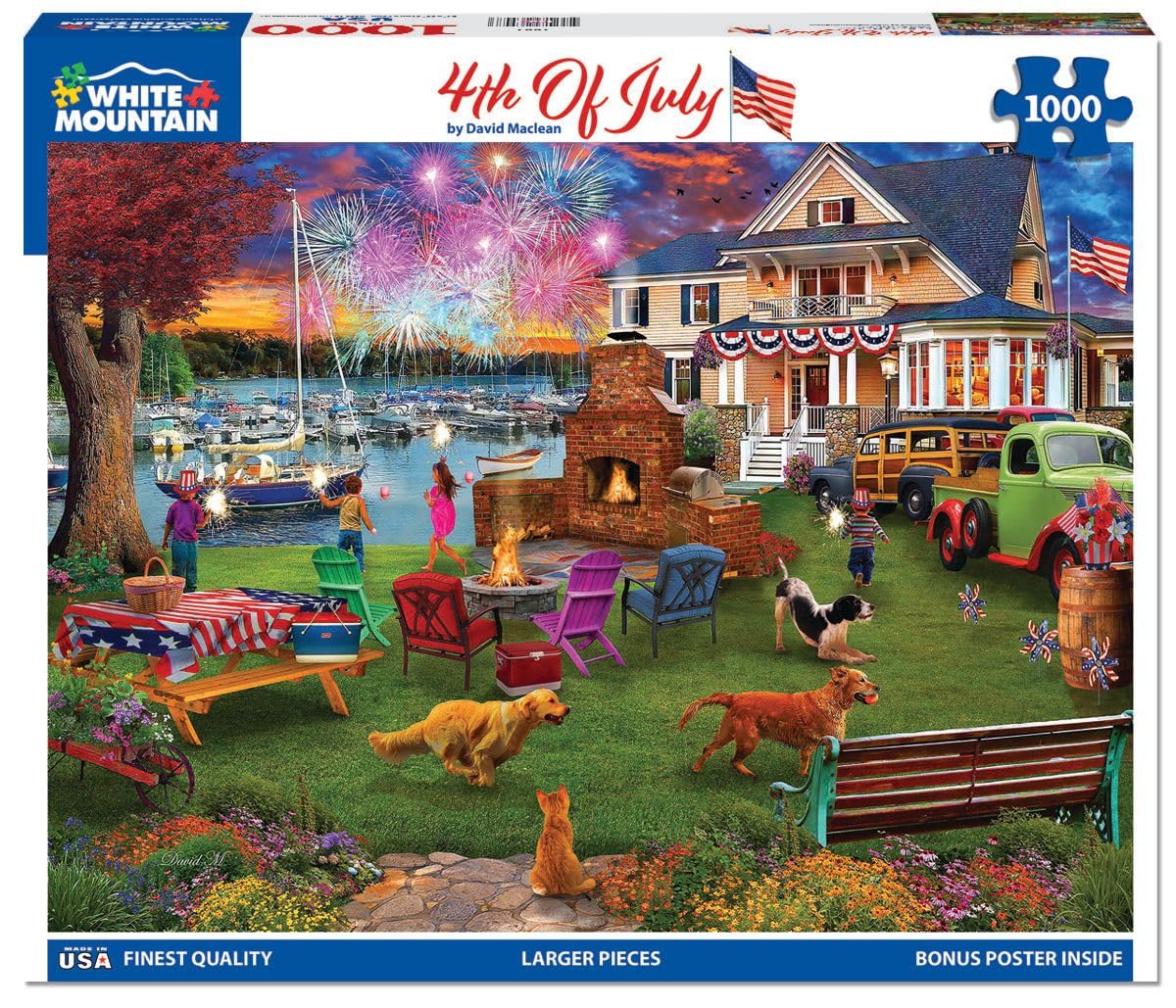 White Mountain Puzzles - 4th of July - 1000 Piece Jigsaw Puzzle – Cole ...