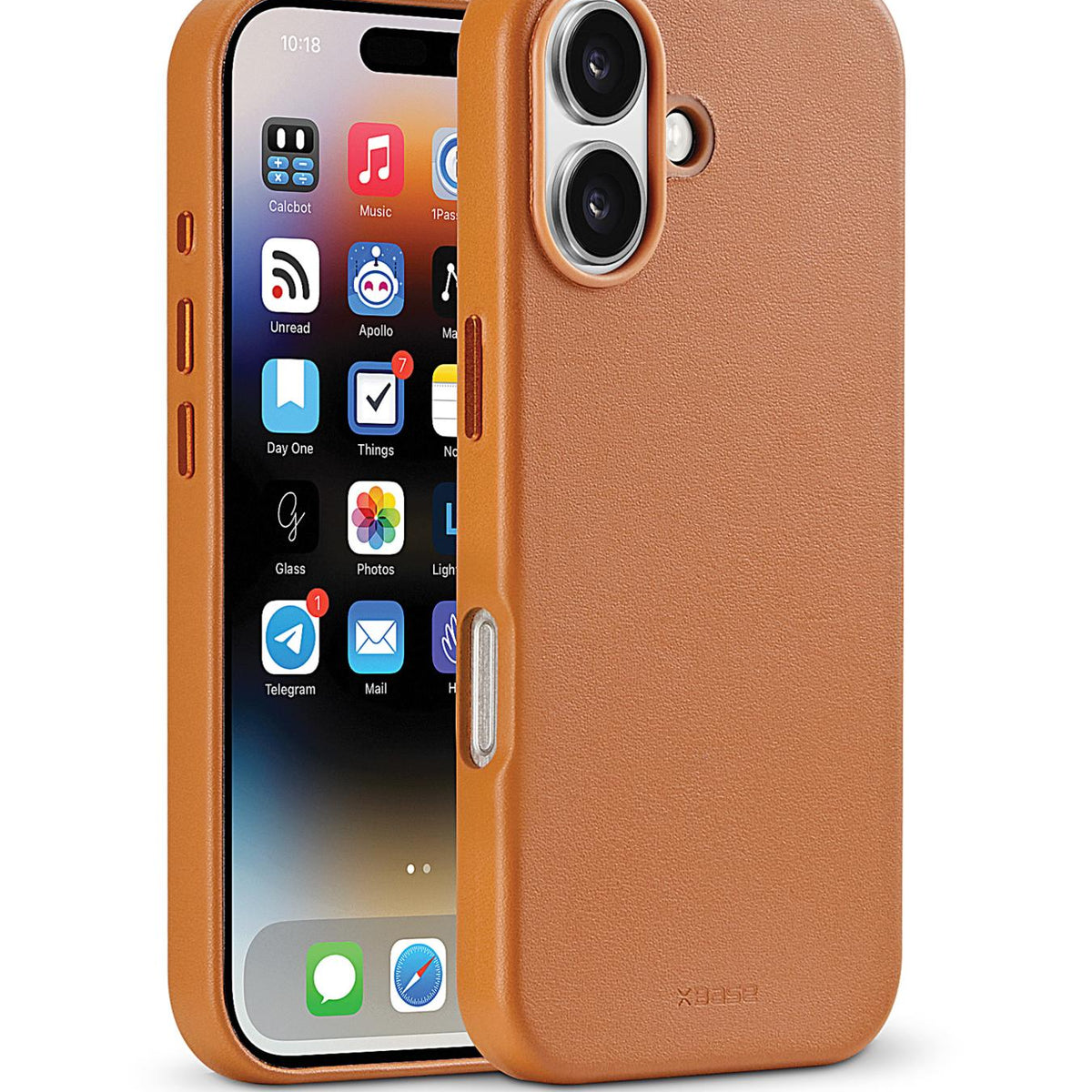 IPHONE 16 XBASE LEATHER MAGSAFE COMPATIBLE CASE - BROWN – Cole's Computers