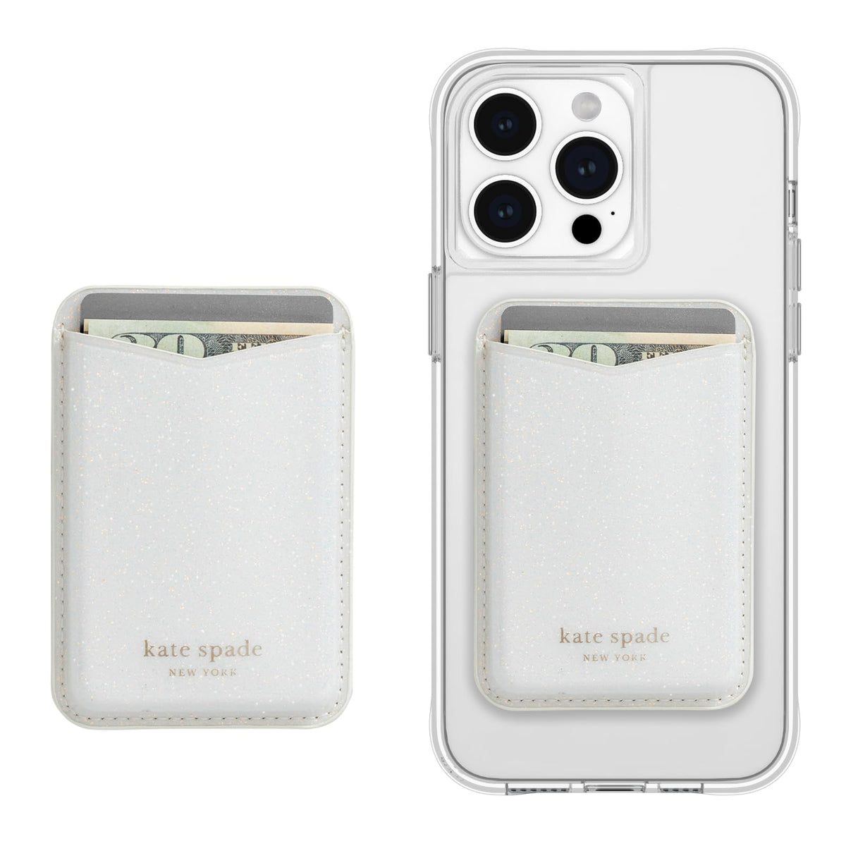 Kate Spade - Magnetic Wallet - White Glitter – Cole's Computers