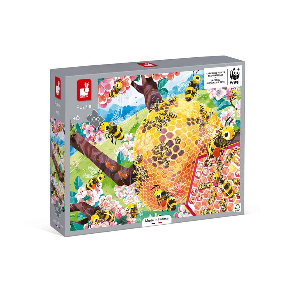 Janod World Wildlife Fund – 100-Piece Educational Bee Life Jigsaw Puzz ...