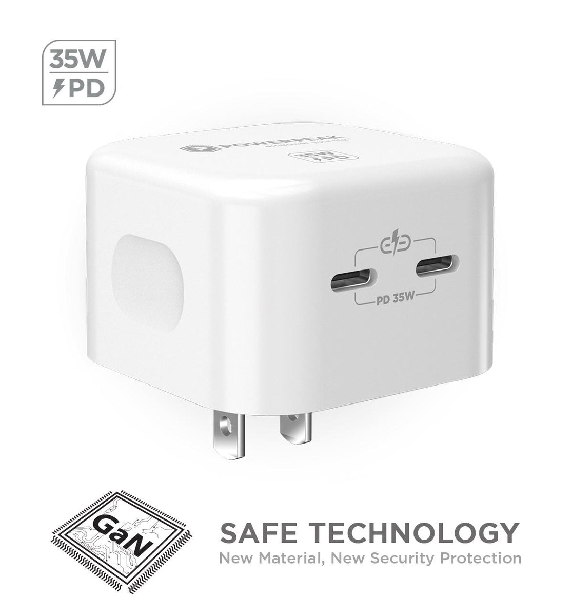 POWERPEAK 35W DUAL USB-C PD WALL POWER ADAPTER - WHITE – Cole's Computers