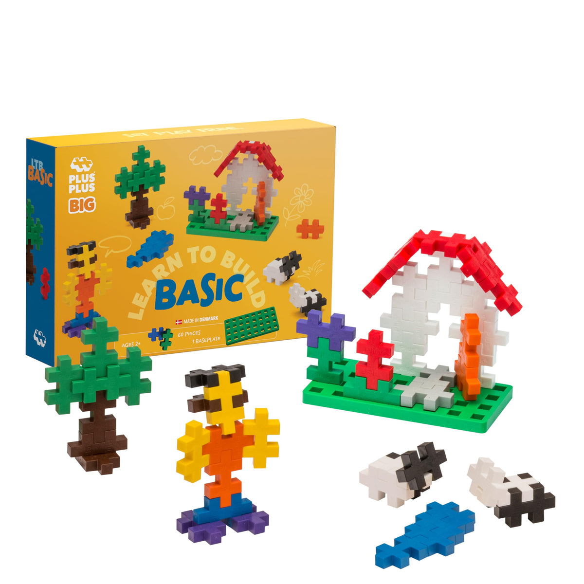PLUS PLUS Big - Learn to Build Big Basic Color Mix, 60 Piece - Constru ...