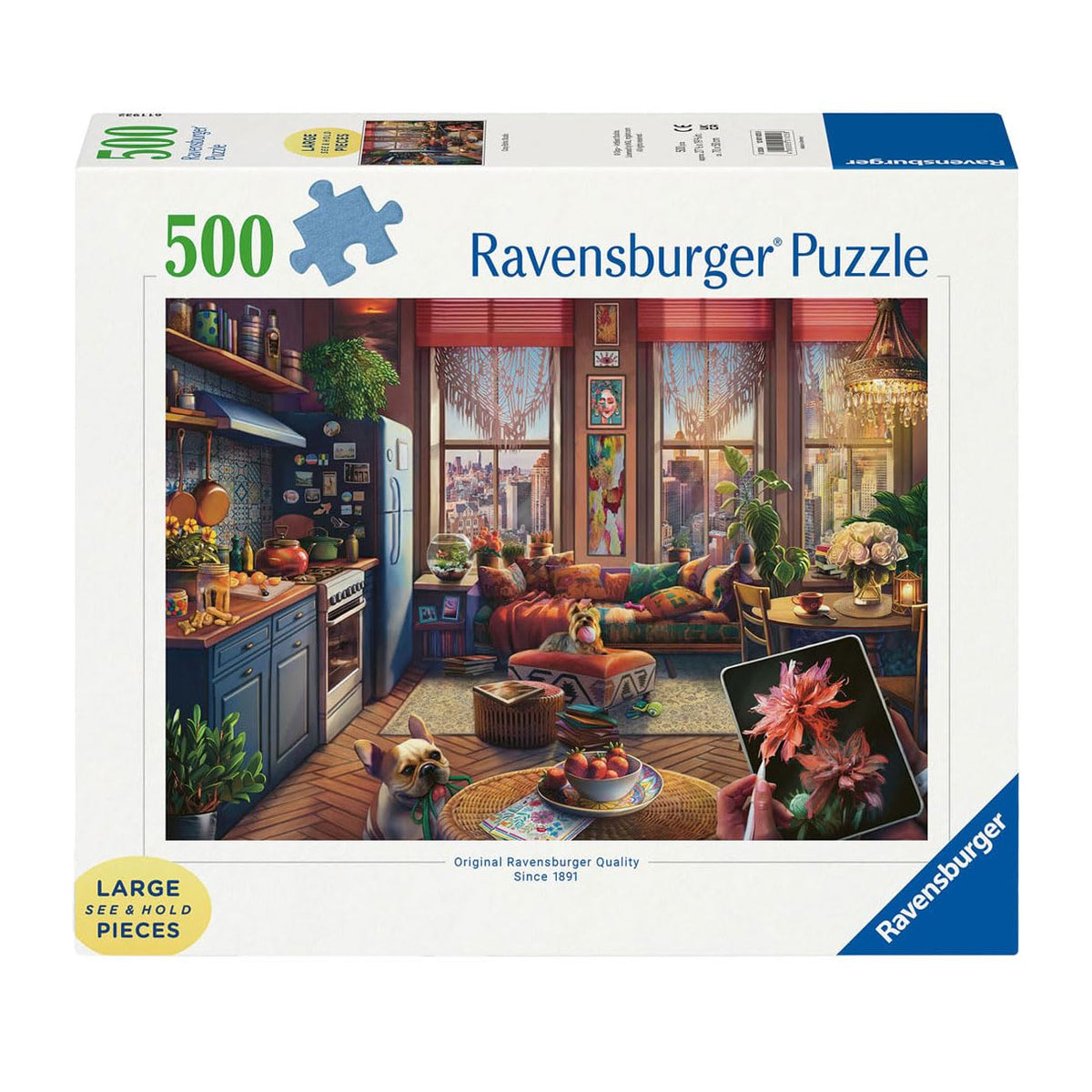 Ravensburger Cozy Boho Studio Puzzle - Large Format 500 Piece Puzzle ...