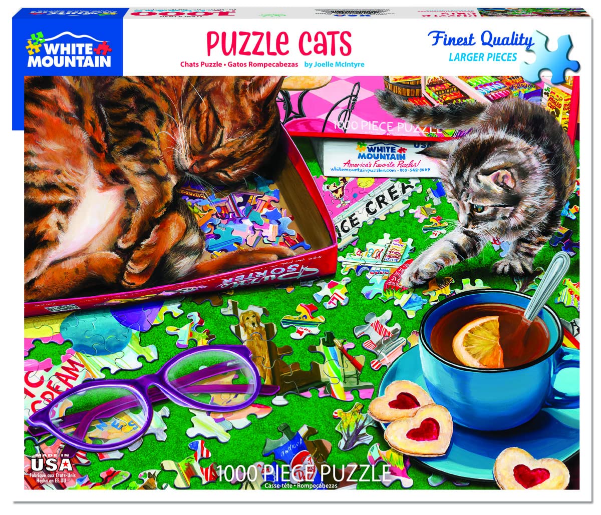 White Mountain Puzzles - Cats Puzzles for Adults 1000 Pieces Jigsaw Pu ...