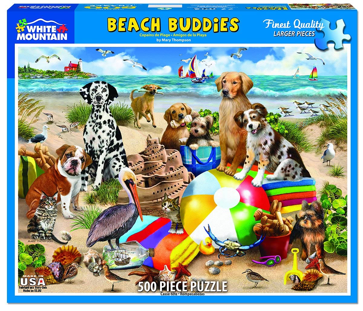 White Mountain Puzzles - Beach Buddies, 500 Piece Jigsaw Puzzle – Cole ...