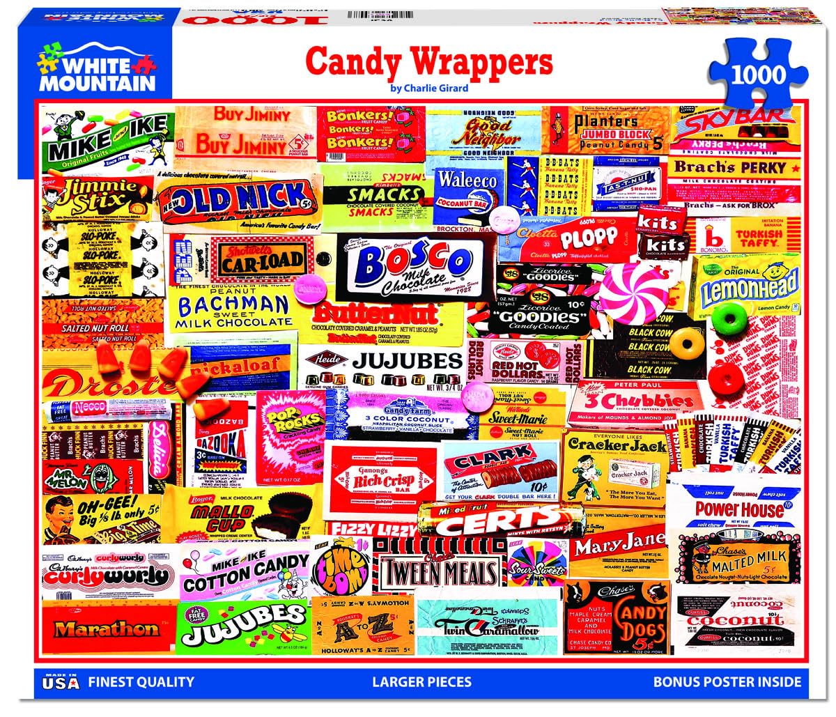 White Mountain Puzzles - Candy Wrappers - 1000 Piece Collage Jigsaw Pu ...