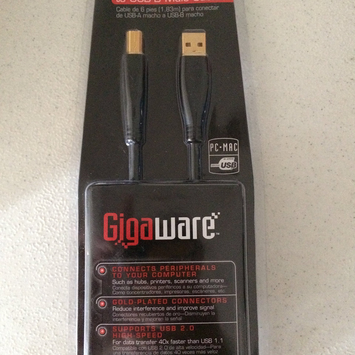 GIGAWARE 6-FOOT USB 2.0 CABLE WITH A-B MALE CONNECTORS – Cole's Computers