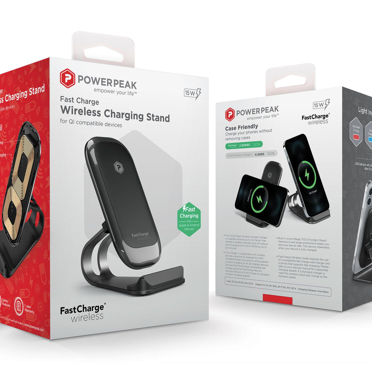 POWERPEAK FASTCHARGE ALUMINUM WIRELESS CHARGING STAND - INCLUDES FAST ...