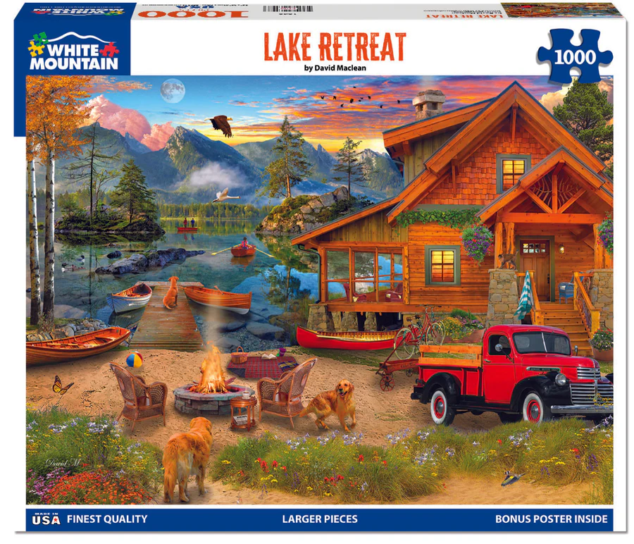 White Mountain Puzzles - Lake Retreat - 1000 Piece Jigsaw Puzzle – Cole ...